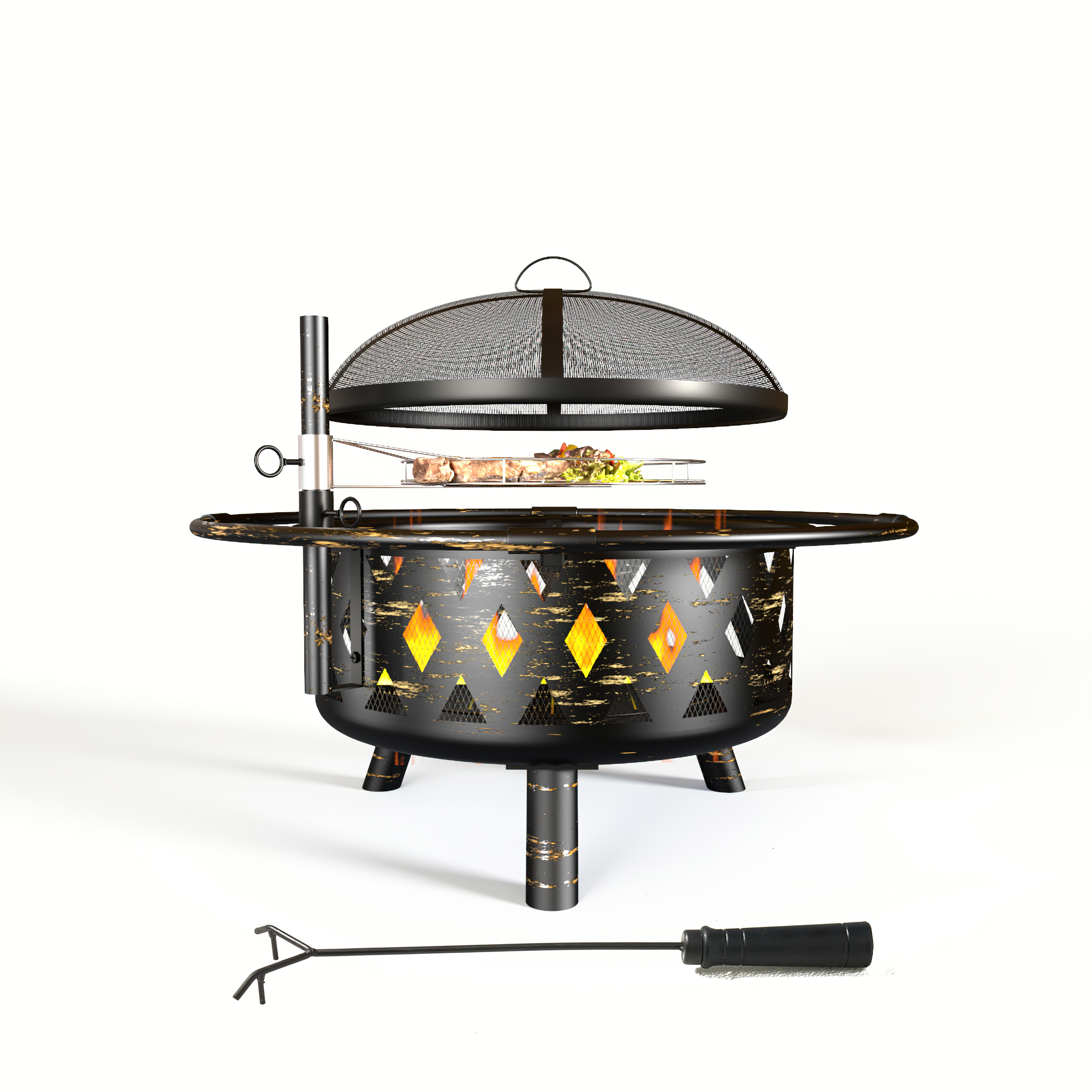 BBQ Smoke Free Fire Pit Portable Stove Modern Firewood Log Wood ...