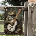 8x12 Inches Metal Wall Art, Anthropomorphic Frog Playing Guitar Oil ...