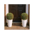 2 Pack Artificial Boxwood Flower Topiary Balls,Red 20.5 Inch Hanging ...