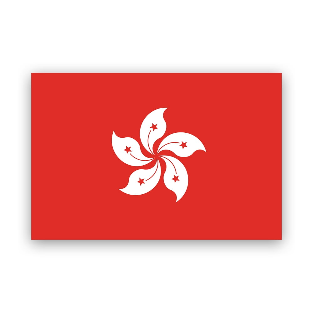 Hong Kong Flag Sticker Decal - Self Adhesive Vinyl - Weatherproof ...