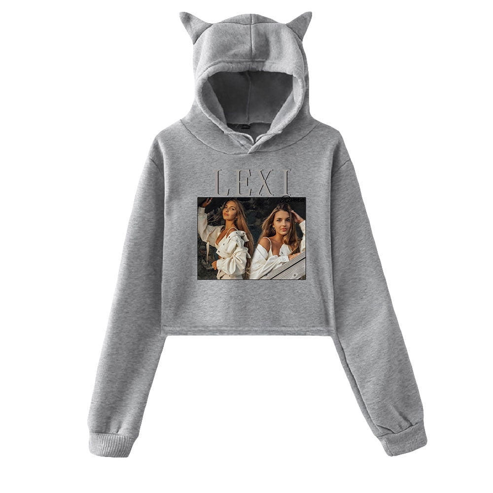 Lexi Rivera Hoodie Sweatshirt for Girls Cat Ear Crop Top Internet ...