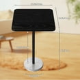 15.6” Square Side Table Black Top & Metal Pole with White Base, Modern ...