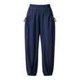 DeHolifer Women Pants Plus Size Casual Elastic Waist Solid Color ...