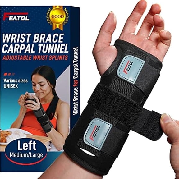 2 Pack Carpal Tunnel Wrist Brace For Work With Splint, 6.5'' Night ...