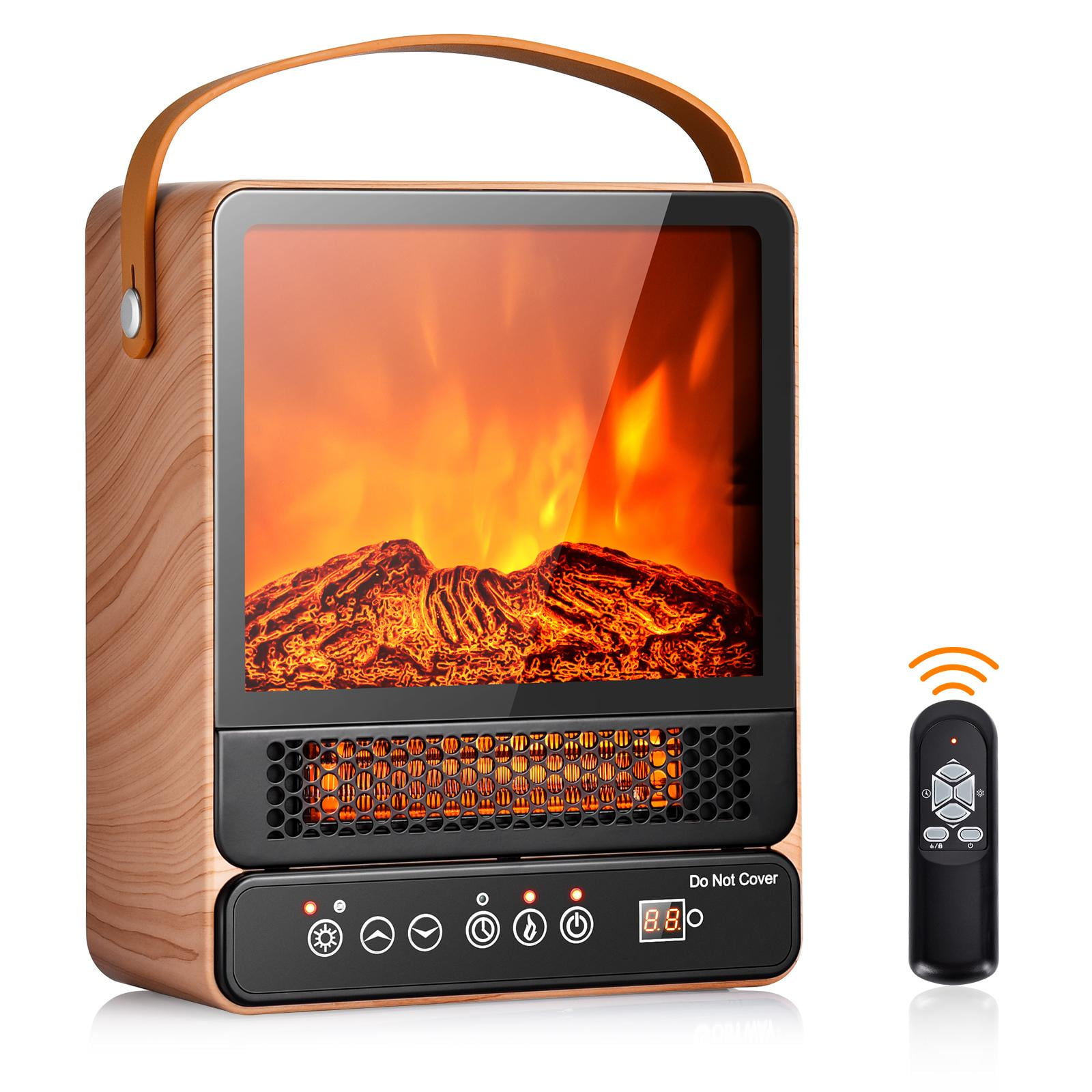 Giantex Portable Retro Electric Fireplace, 1500W Tabletop Electric ...