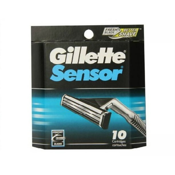 Mens Gillette Sensor Razors Blades 10 Cartridges - Walmart.com ...