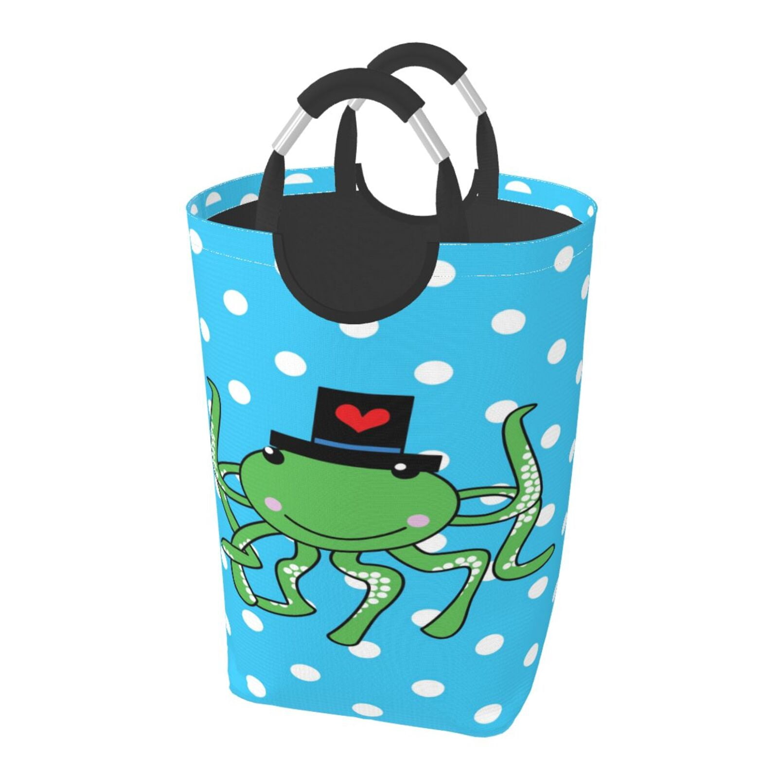 XMXY Cute Blue Cartoon Octopus Rectangular Laundry Basket Organizer ...