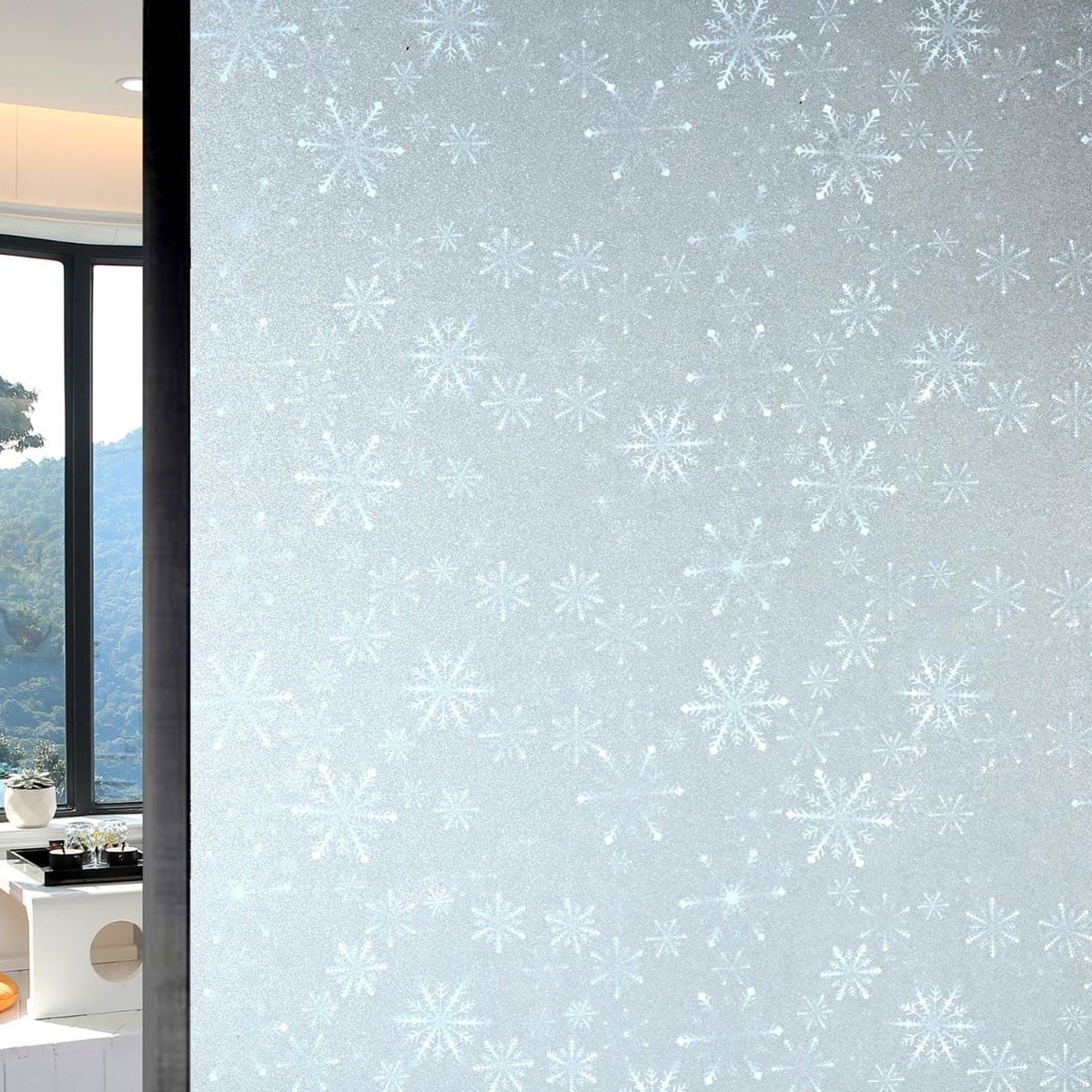Snowflake simple decoration self-adhesive frosted stickers translucent ...
