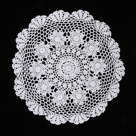 segolike White Water Lily Crochet Cotton Lace Doily Table Placemats ...