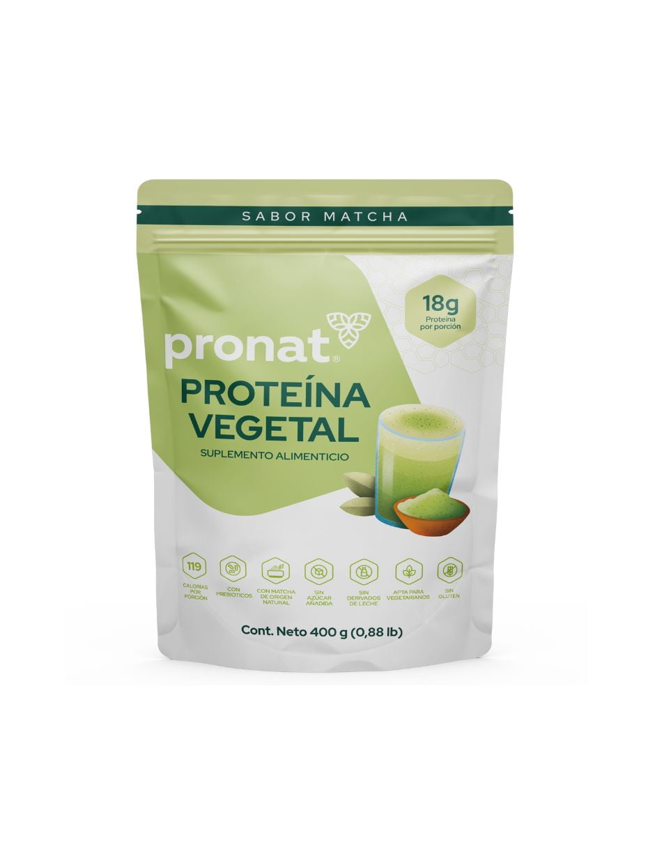 Suplemento Proteína vegetal Pronat sabor Matcha 400 gramos | Bodega ...