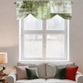 Abstract Art Tie Up Valances Curtain, Vintage Green Collage Oil ...