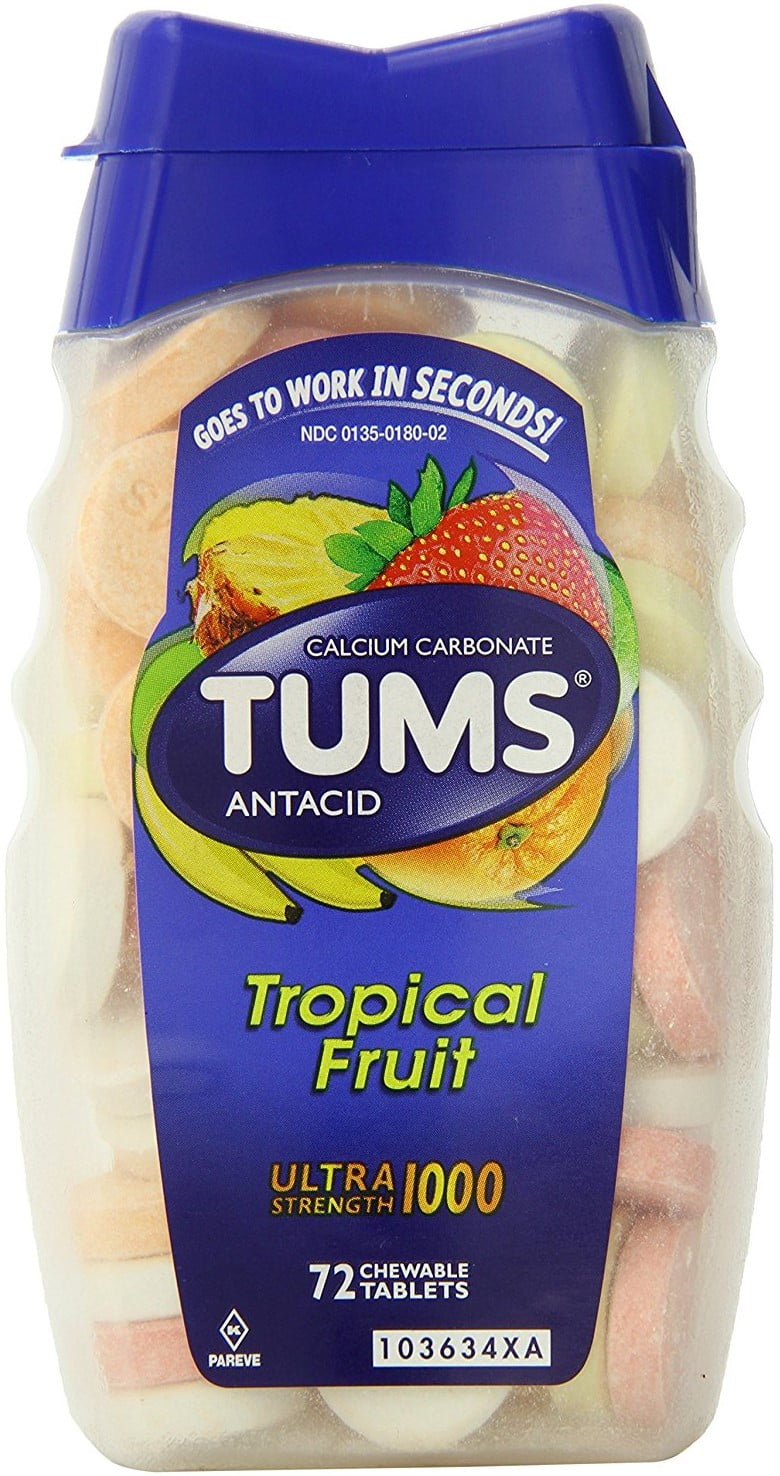 TUMS Ultra 1000 Tablets Assorted Tropical Fruit 72 ea - Walmart.com