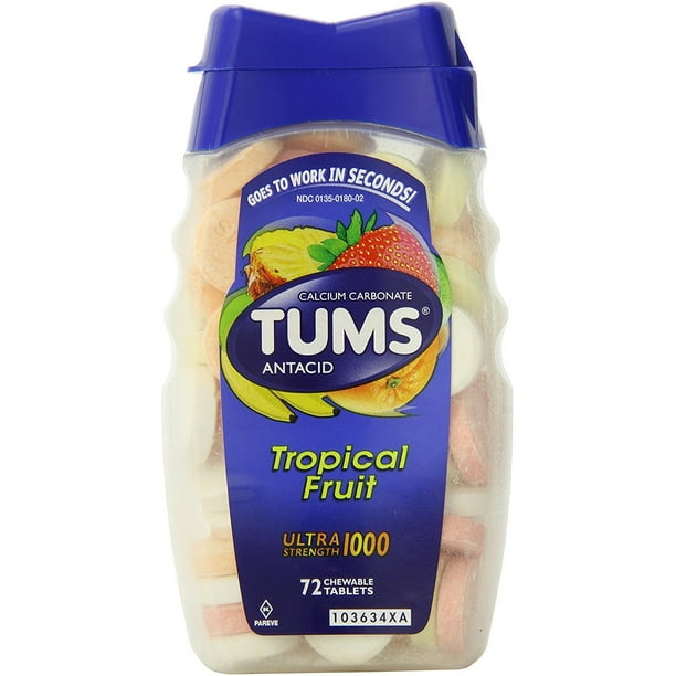 TUMS Ultra 1000 Tablets Assorted Tropical Fruit 72 ea - Walmart.com