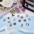 64Pcs 16 Styles Alloy Enamel Pendants with Rhinestone Rhombus & Star ...