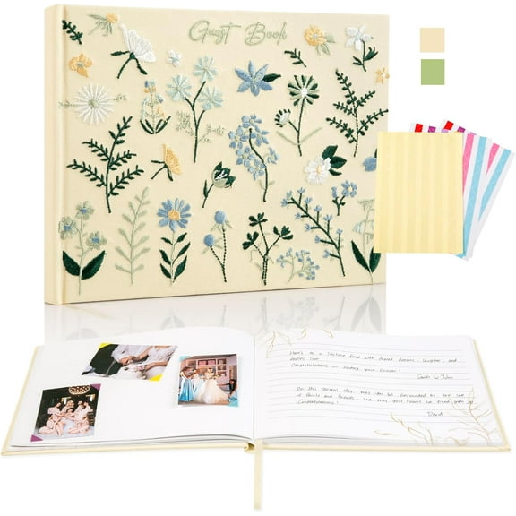 Ivy Lane Design 38FT Grace Wedding Guest Memory Book in White - Walmart.com