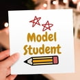 3drose, Image of a Pencil with Text of Model Student, 6 Greeting Cards ...