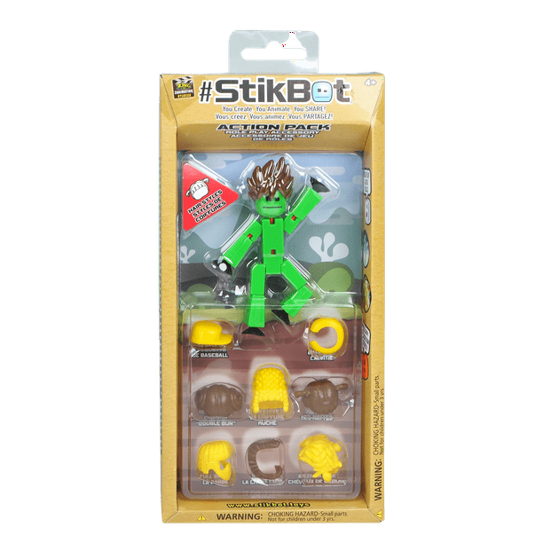 Stikbot Action Pack Series 2 - Hair Accessories Set with solid color ...