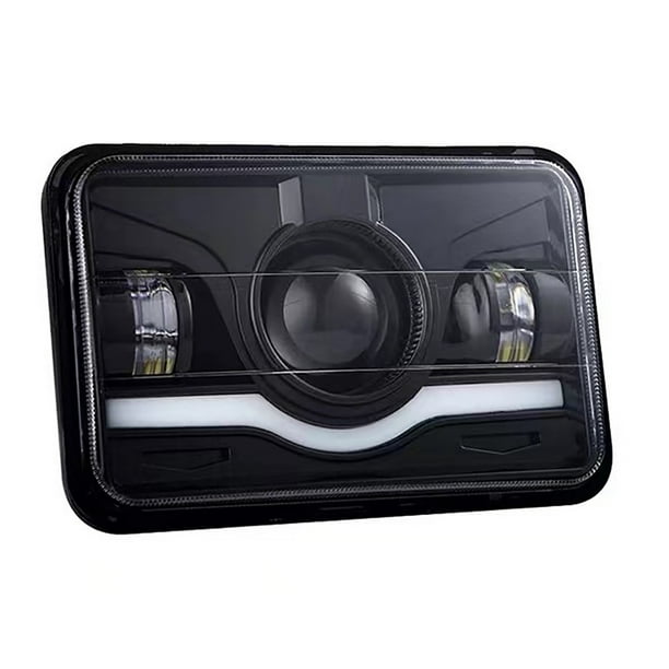 4x6 Inch LED Headlights, White Red DRL IP68 Waterproof Square LED ...