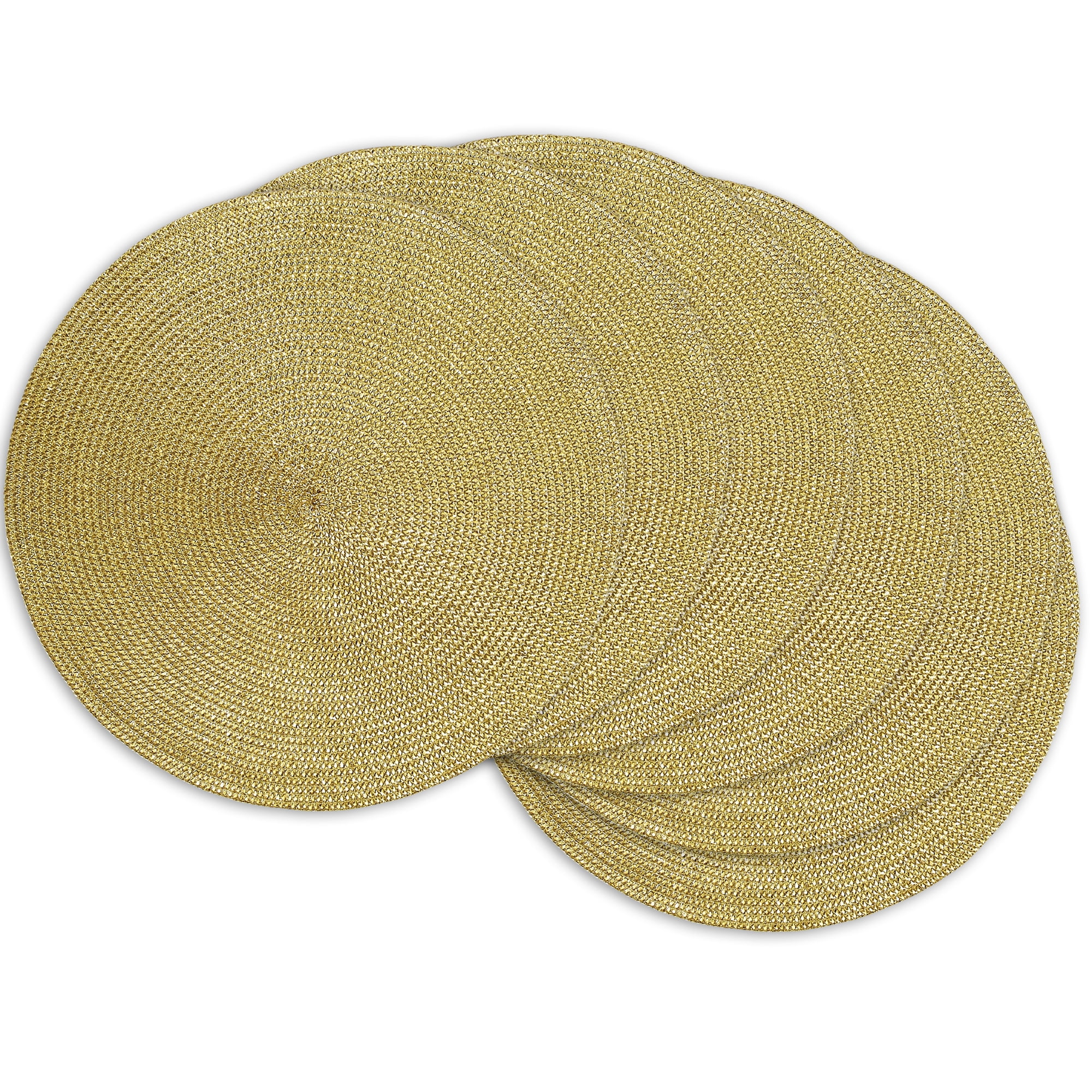 DII Gold Metallic Placemat Set, 15" Dia, 6 Piece - Walmart.com