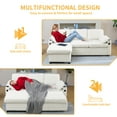 Sectional Sleeper Sofa L shaped Charging Couch with Usb Storage Chaise ...