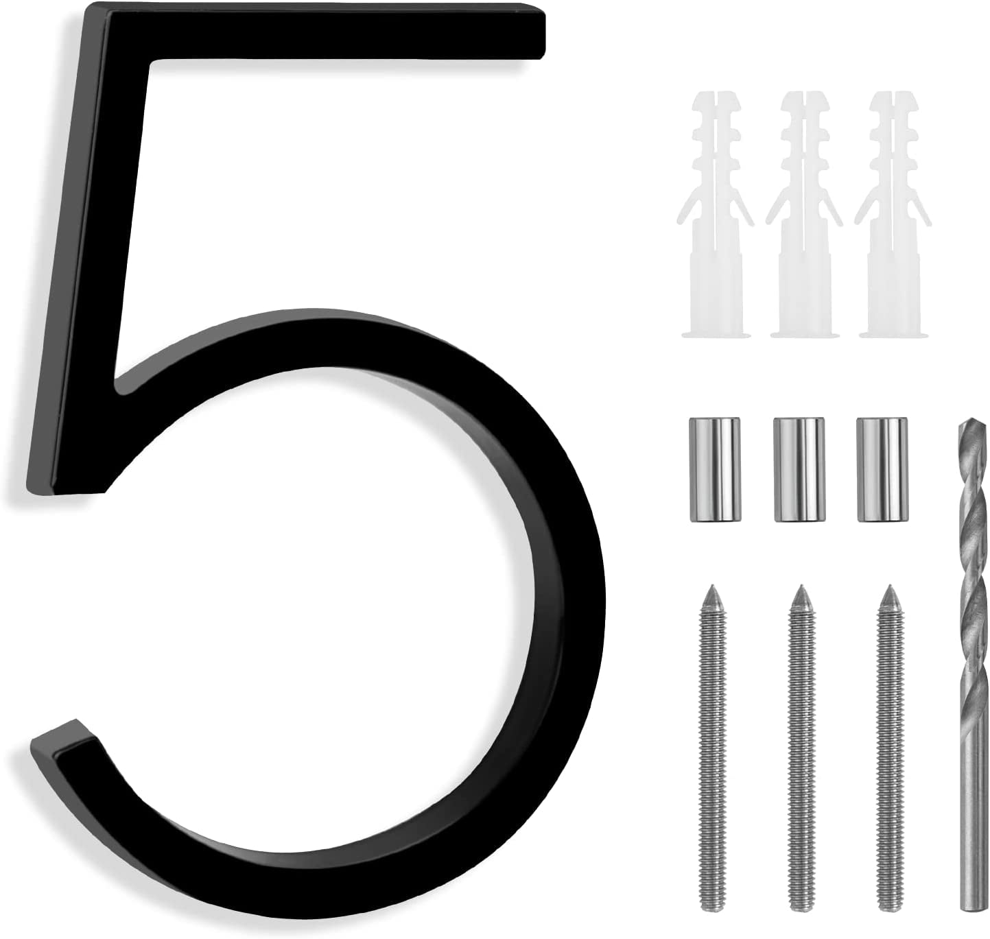 SEISSO 5-Inch House Numbers for Outside Modern with Drill Bit, Floating ...