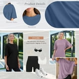 SUNBS Plus Size Women's Workout T-Shirts, Short Sleeve Cotton Blend Top ...
