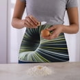 Abstract Half Waist Apron Lemon Yellow White Linear Warp Optical Tunnel ...