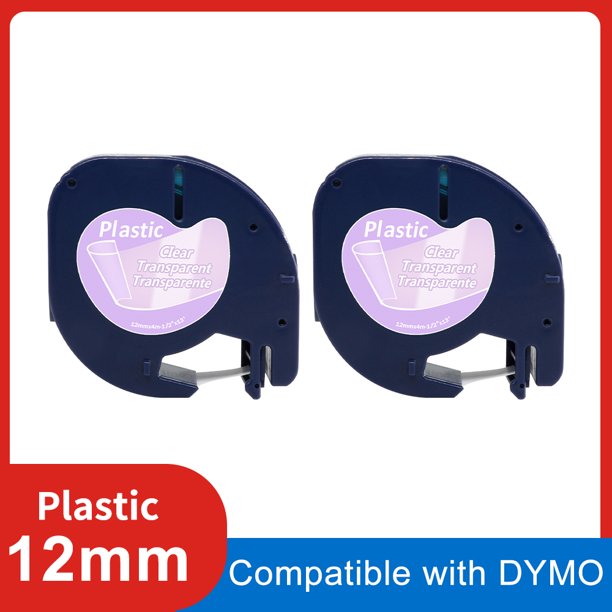 2 Pack Markdomain Compatible with Dymo Clear Transparent Label Tape ...