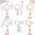 40Pcs 2 Styles Zinc Alloy Spring Gate Rings Heart & Satr Mixed Color 41 ...