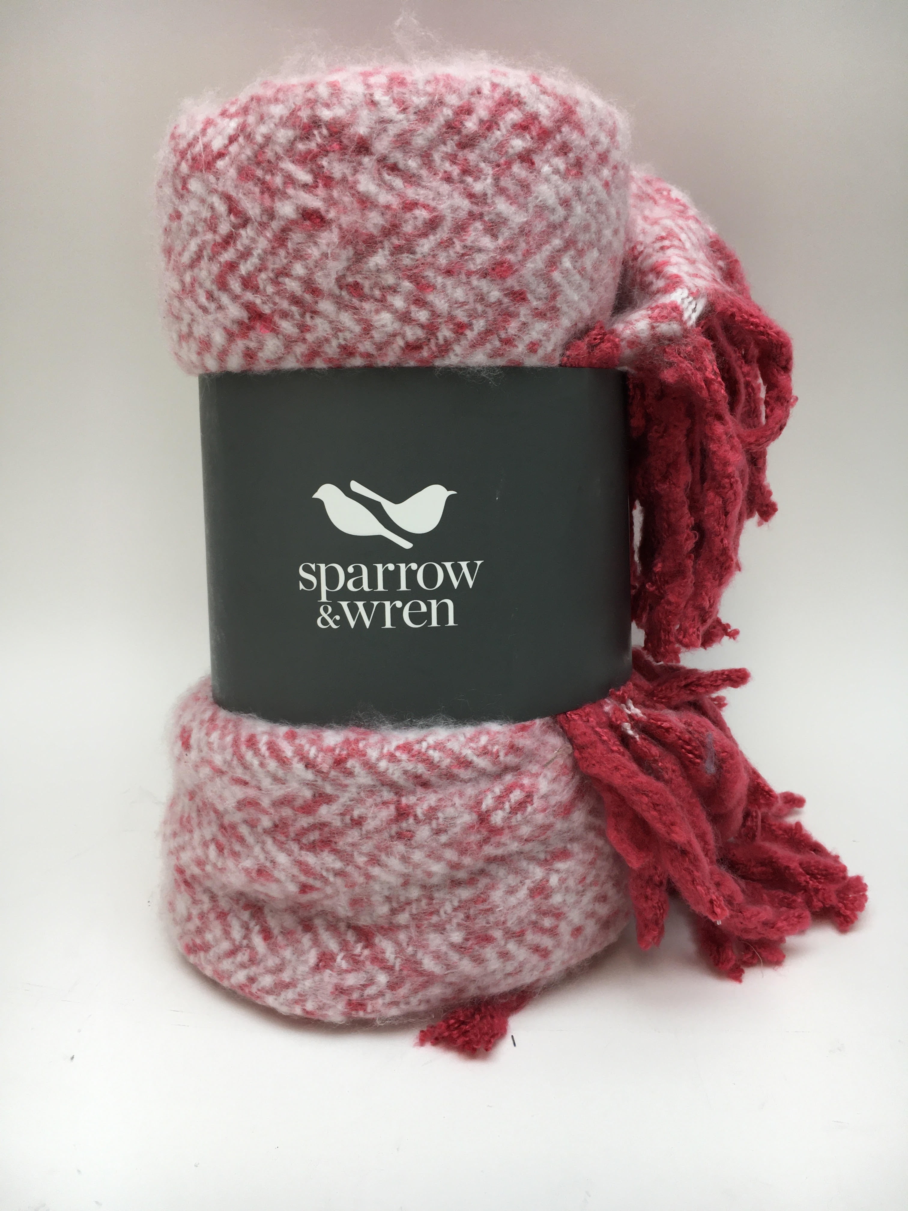 Sparrow & Wren Lutes Soft Plush Chevron Throw with Fringes, Pink 50" x ...