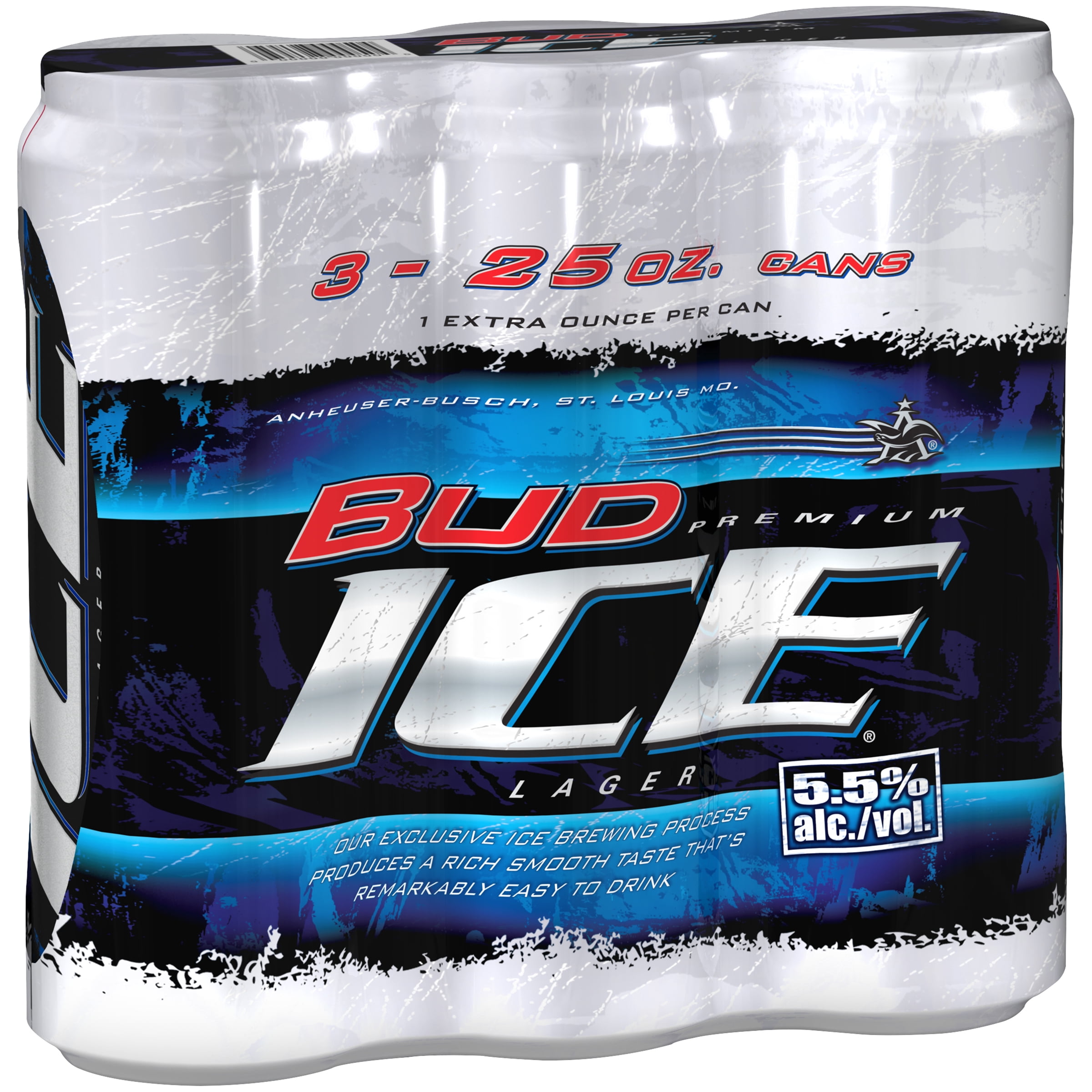 Brandclub - Bud Ice American Lager Beer 3 Pack 25 fl oz Aluminum Cans 5 ...