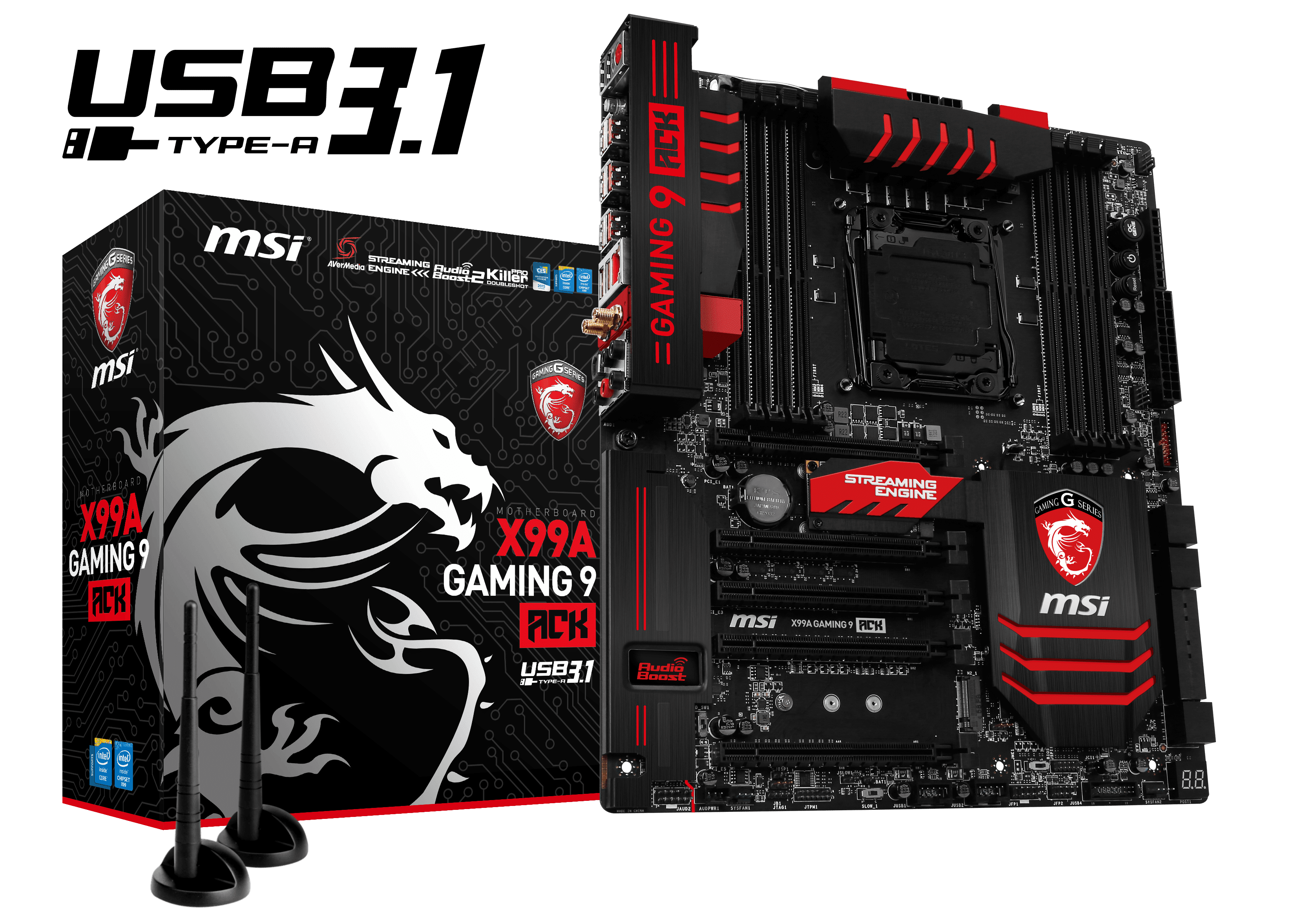 MSI X99A GAMING 9 ACK Extended ATX Desktop Motherboard W Intel X99 MSI X99A GAMING 9 ACK Extended ATX Desktop Motherboard W Intel X99