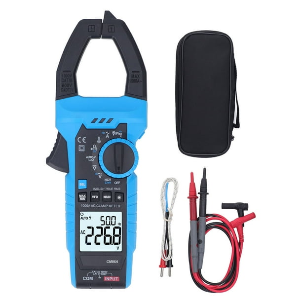 Digital Clamp Meter Multimeter 1000A AC DC Current Voltage Temperature ...