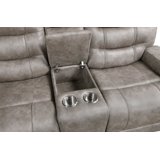 Zaina Dual Reclining Loveseat with Center Console - Brown - Walmart.com