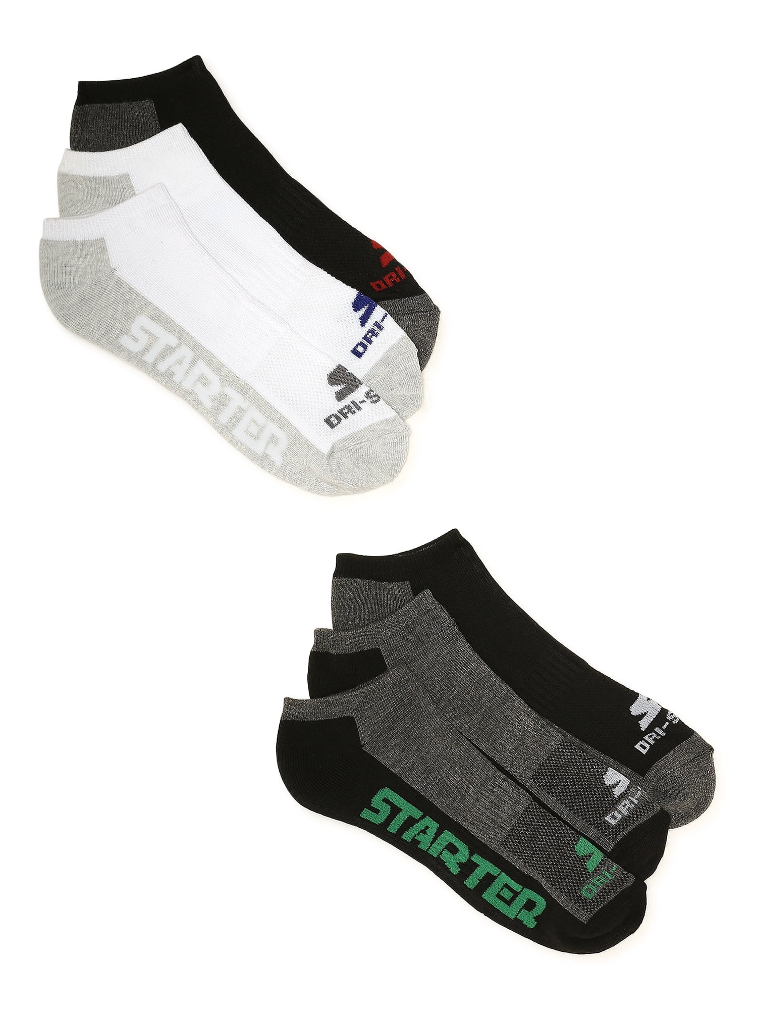 Starter Men's Half Cushion No Show Socks, 6-Pack - Walmart.com