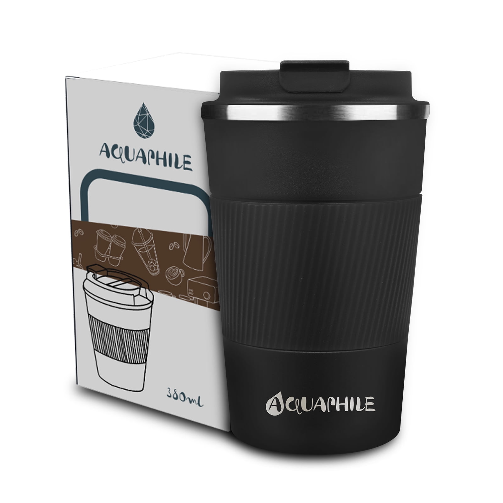 Aquaphile Vacuum Insulated Coffee Travel Mug Double Walled Reusable ...