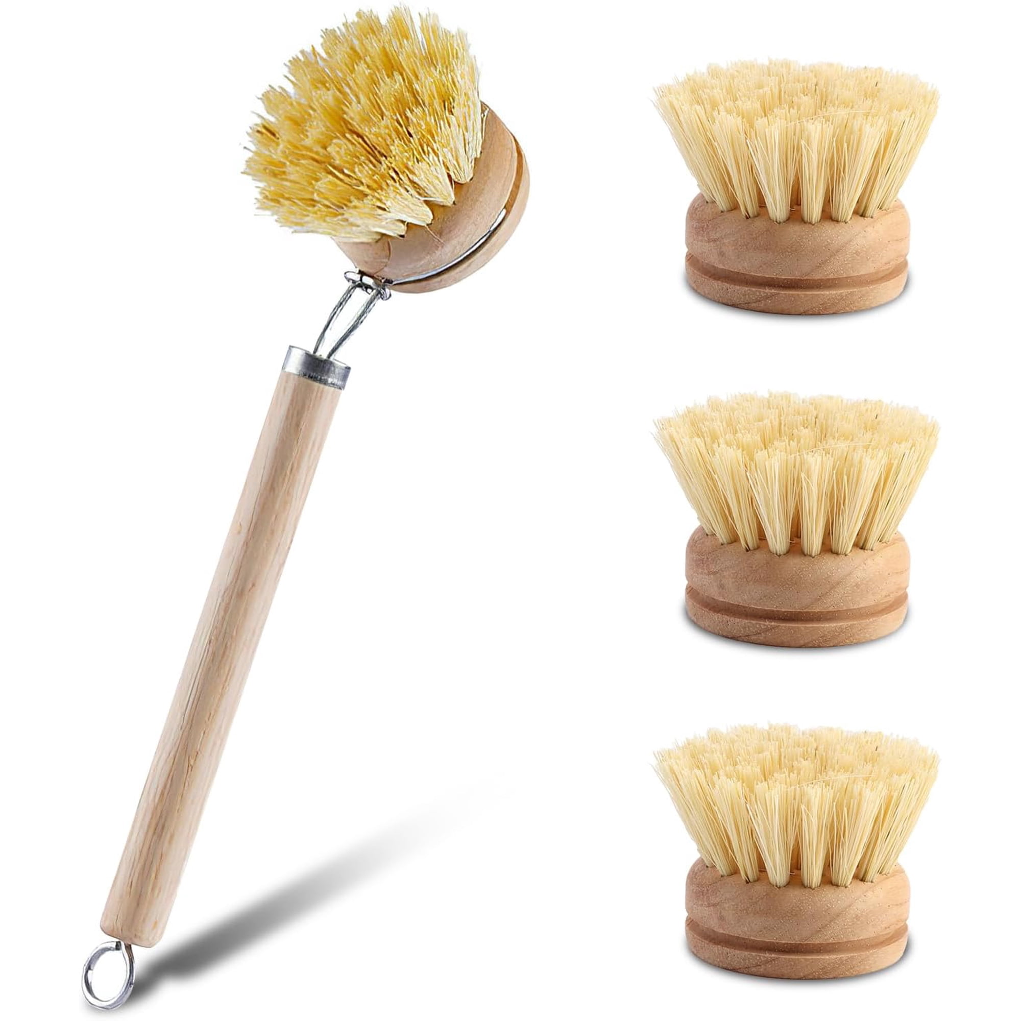 Click here for Neunwolken 4 Wooden Washing Up Brushes Natural Bam... prices