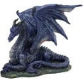 Ebros Fantasy Glitter Blue Midnight Dragon in Repose Statue 8" Long ...