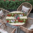 Christmas Round Tablecloth Red Berry Poinsettia Tablecloths with ...