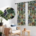 Bigfoot and Patch Blue Pattern Blackout Curtains,Triple Weaved Fabric ...