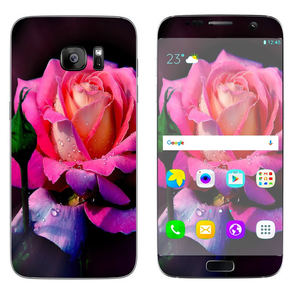 Skins Decals For Samsung Galaxy S7 Edge / Beautiful Rose Flower Pink ...