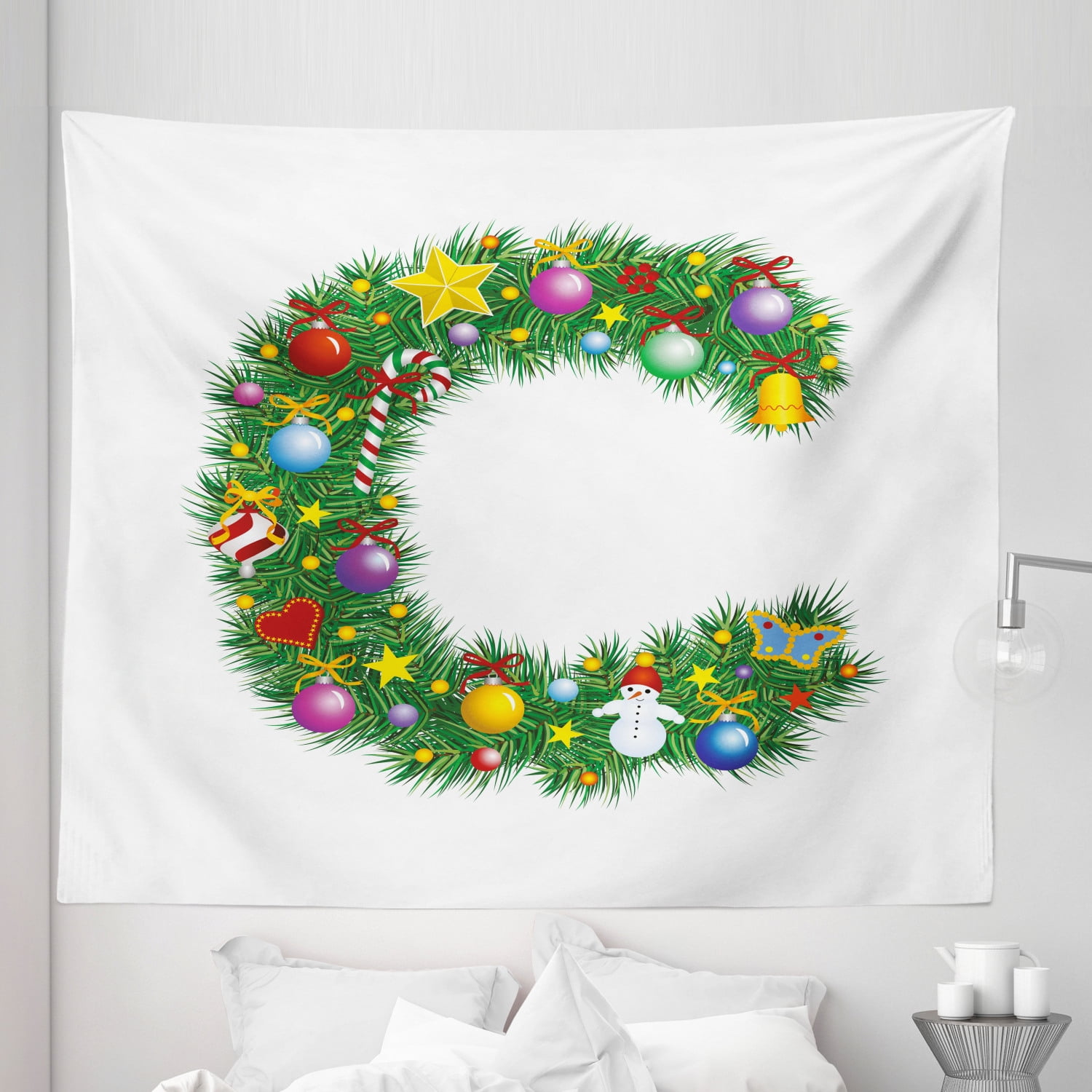 Letter C Tapestry, Celebration Design Letter C Capital Hearts Colorful ...