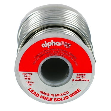 Alpha Fry 8 oz Lead-Free Solid Wire Solder 0.125 in. D Silver-Bearing Alloy 1 pc - Walmart.com