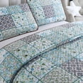 DBOZE Lightweight Reversible Cotton Blend 3-Piece Quilt Set ...