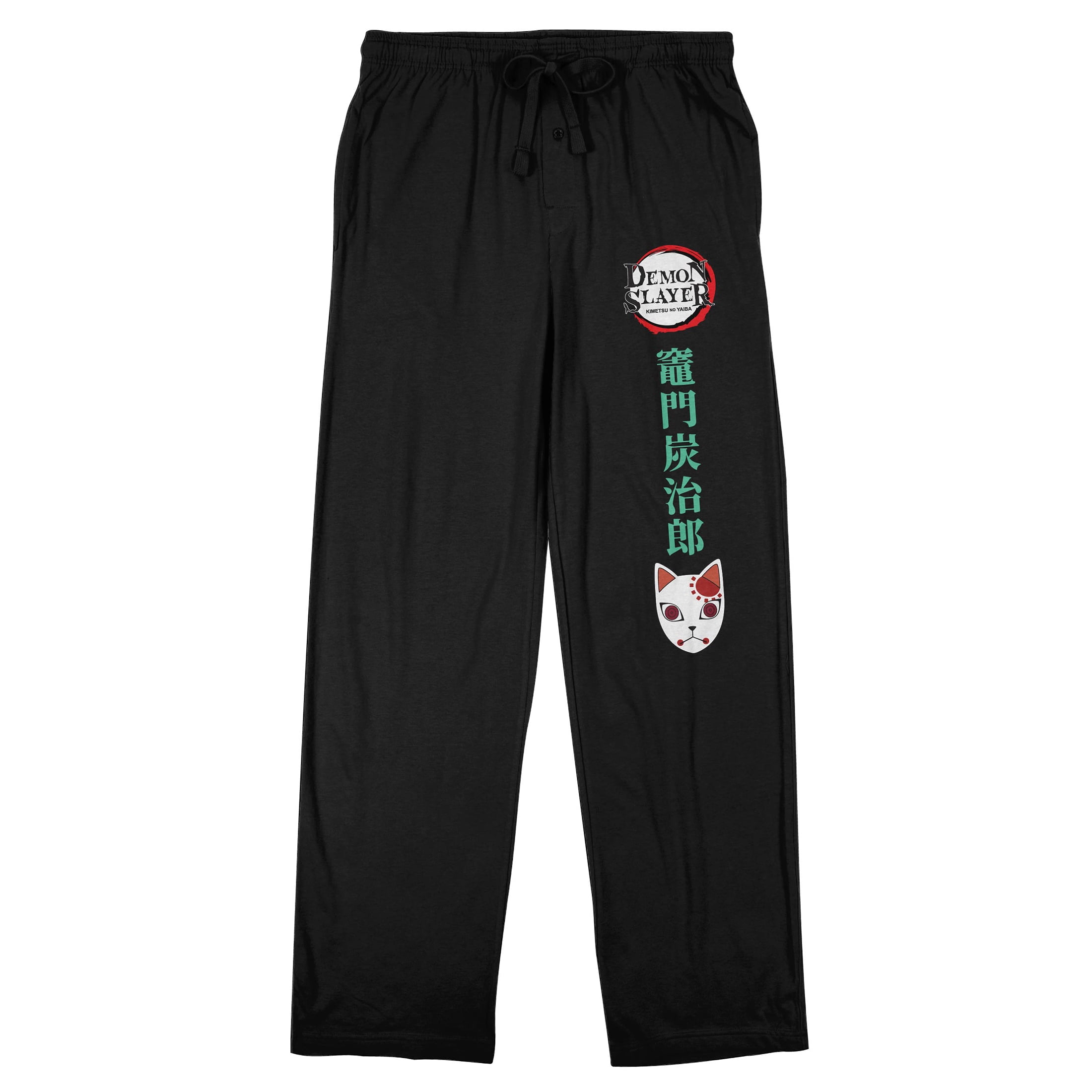 Demon Slayer Tanjiro Mask Men's Black Sleep Pajama Pants-Small ...