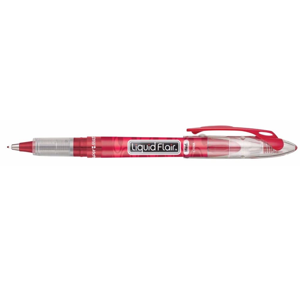 Papermate 038137 Liquid Flair Porous Pen, Red - Walmart.com