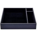 Classic Black Leather Conference Room Organizer Tray - Walmart.com