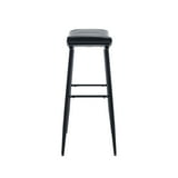 Tufted Upholstered Counter Height Bar Stools Without Back, Metal Legs ...