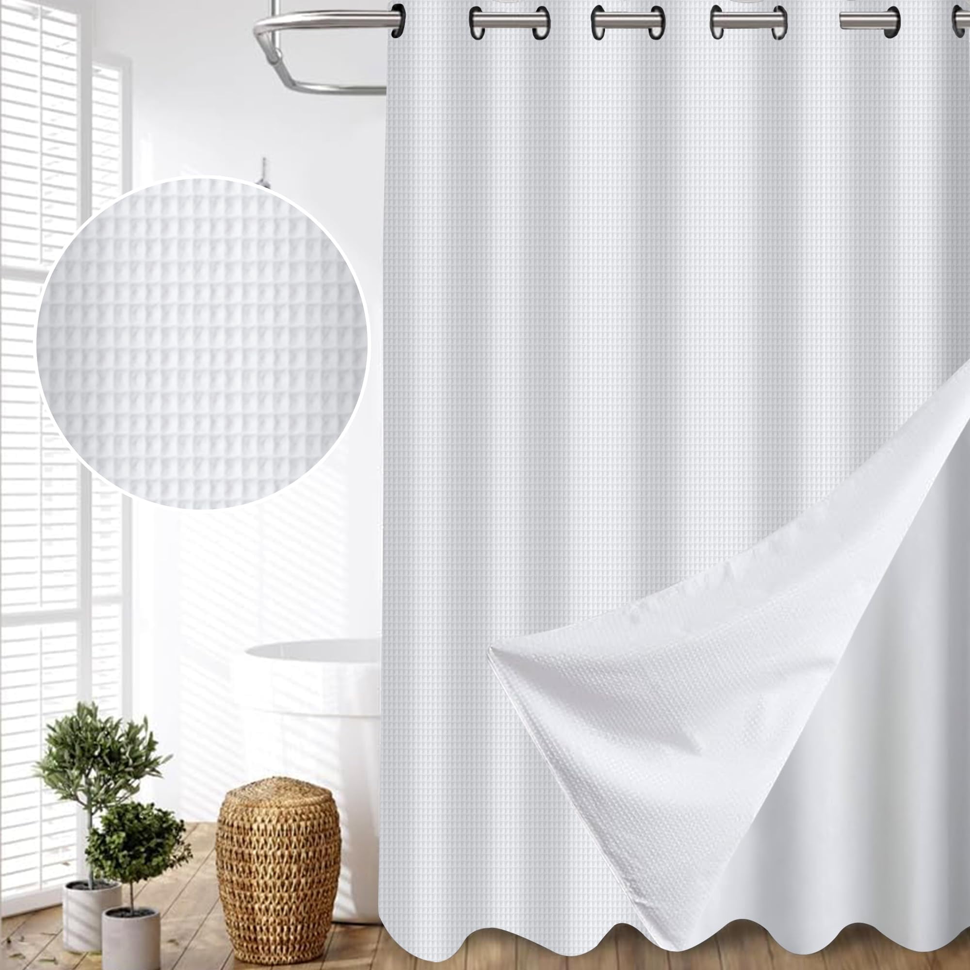 Click here for Canadian Linen Hookless Shower Curtains Mildew Wat... prices