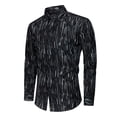 Ceisia Mens Vertical Striped Print Long Sleeve Button Down Collared ...